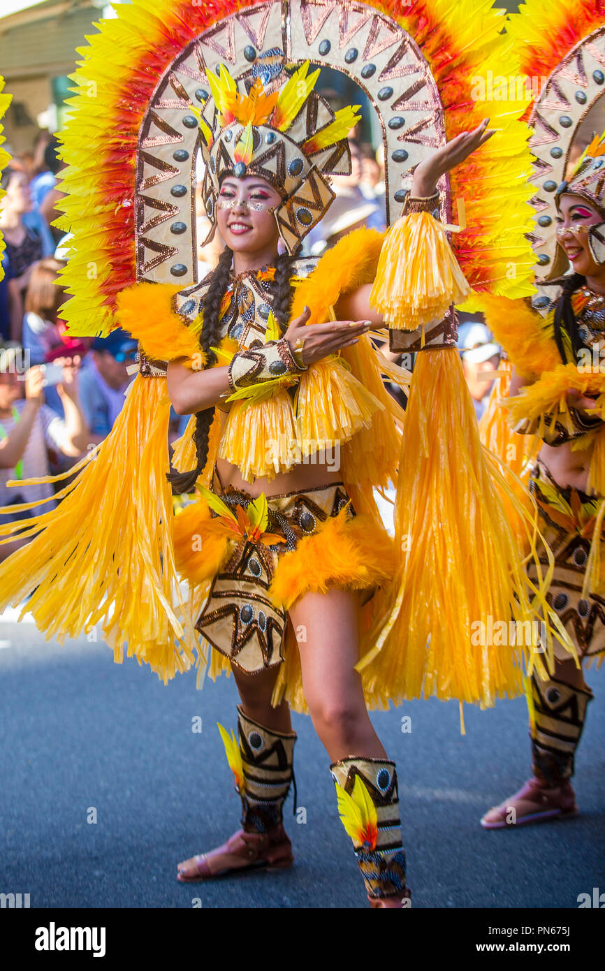 Participant in the Asakusa samba carnival in Tokyo Japan Stock Photo ...