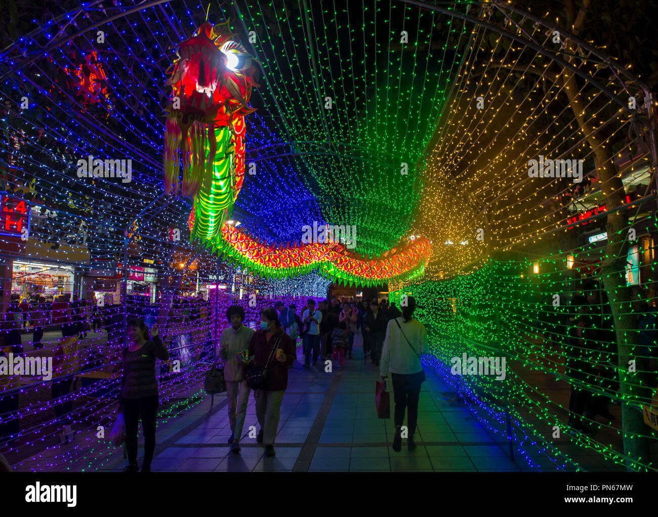 Chinese new year decorations in Longshan temple in Taipei Taiwan Stock ...