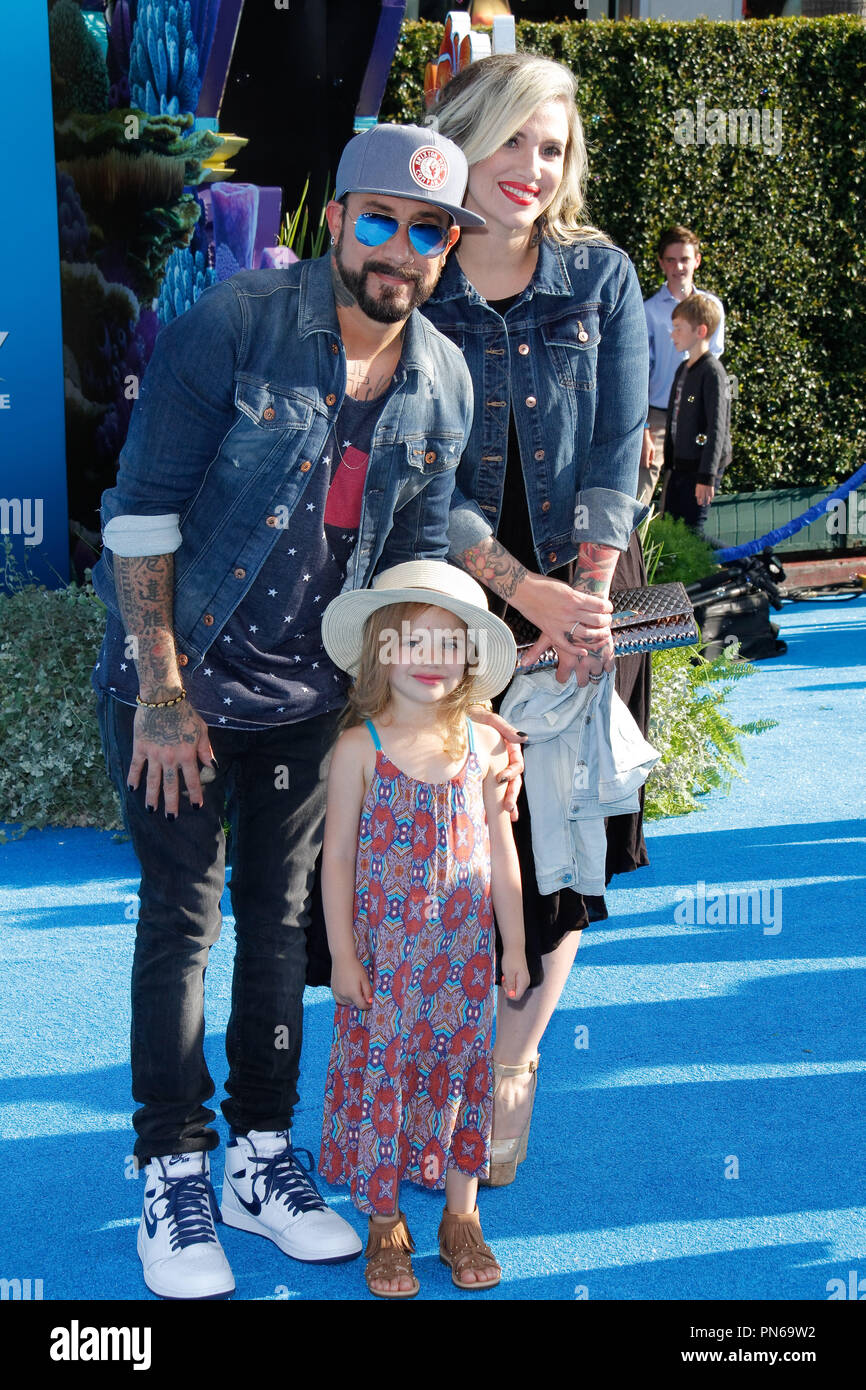 A. J. McLean and Family at the World Premiere of Disney's "Finding Dory ...