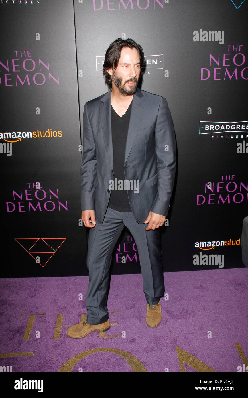Keanu Reeves at the Premiere of "The Neon Demon" held at ArcLight ...