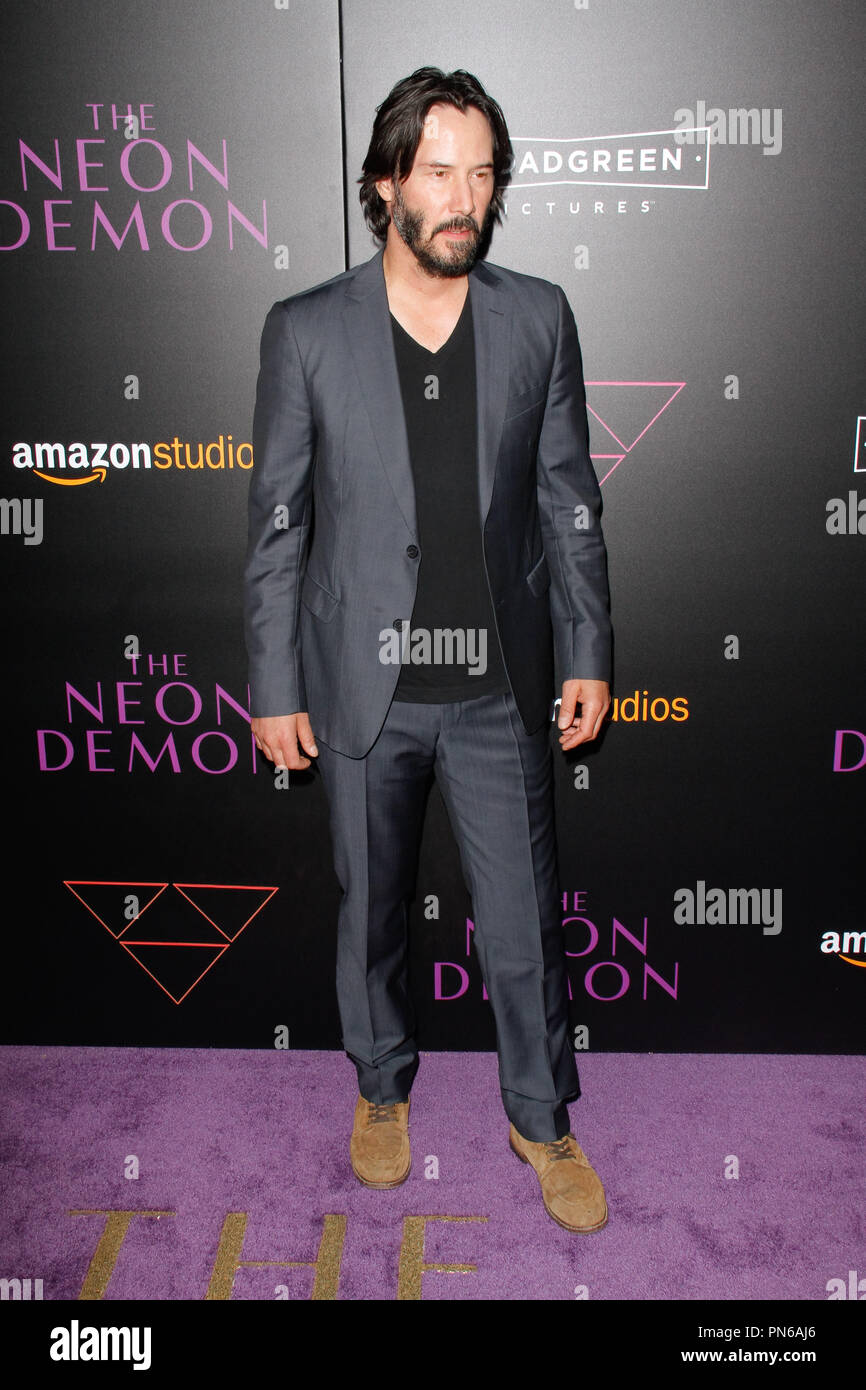 Keanu Reeves at the Premiere of "The Neon Demon" held at ArcLight ...