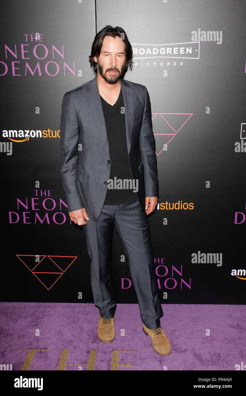 Keanu Reeves at the Premiere of "The Neon Demon" held at ArcLight ...