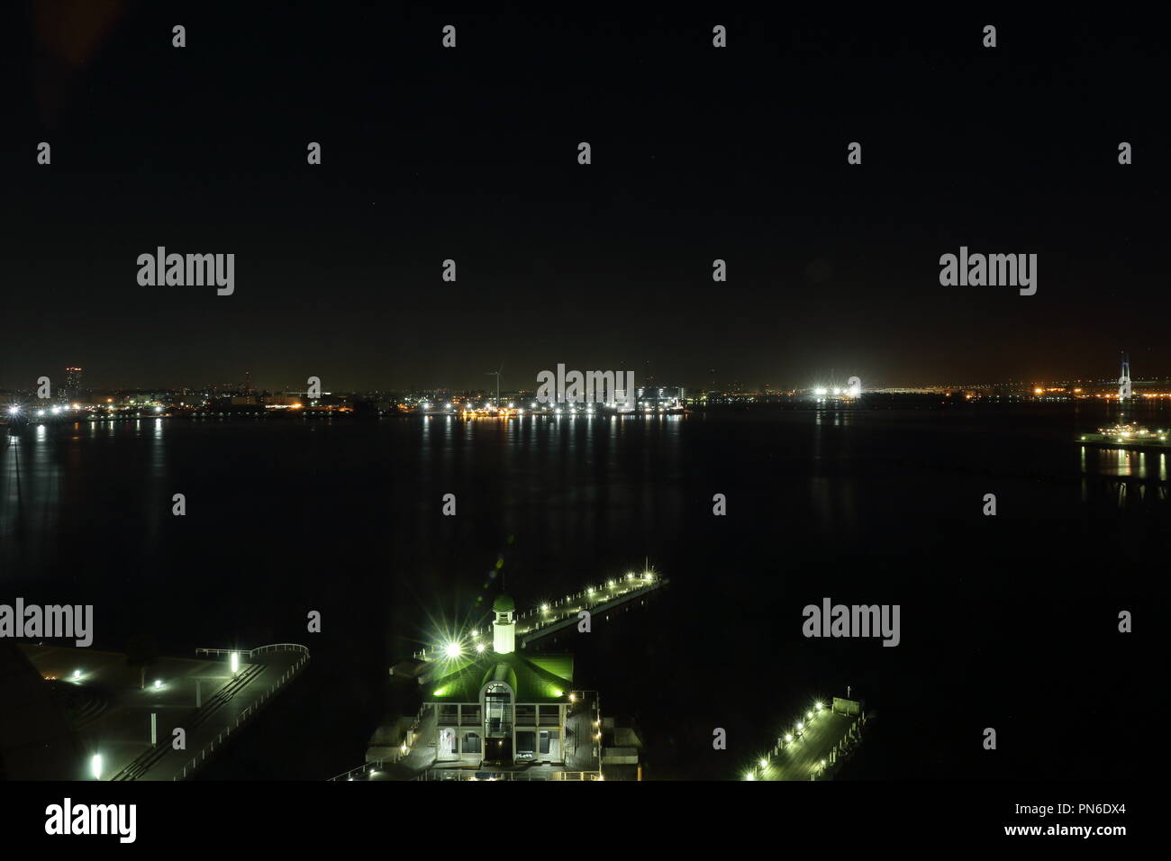 the amazing night view in Yokohama pork Stock Photo - Alamy