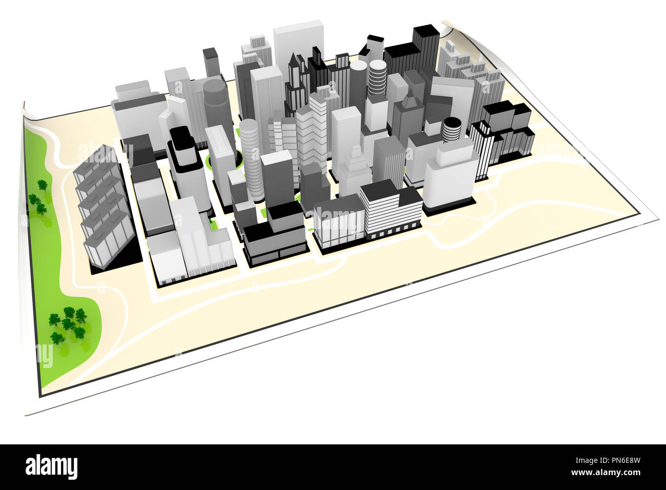 3d perspective street map illustration hi-res stock photography and ...