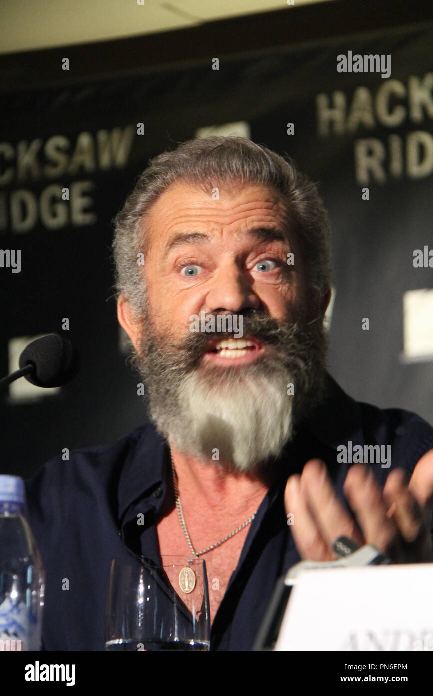 Mel Gibson 10/22/2016 "Hacksaw Ridge" Press Conference held at the Four ...