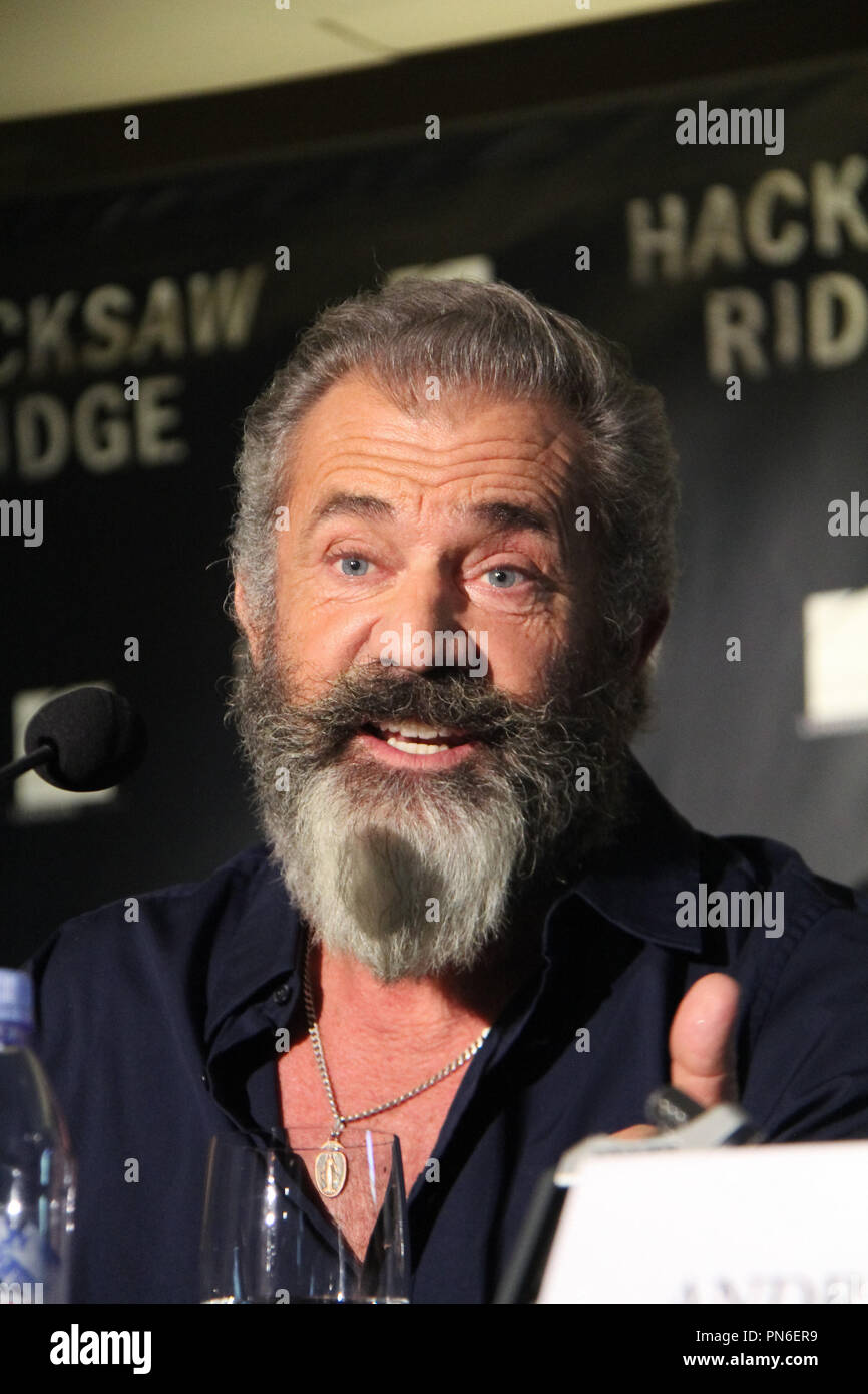 Mel Gibson 10/22/2016 "Hacksaw Ridge" Press Conference held at the Four ...