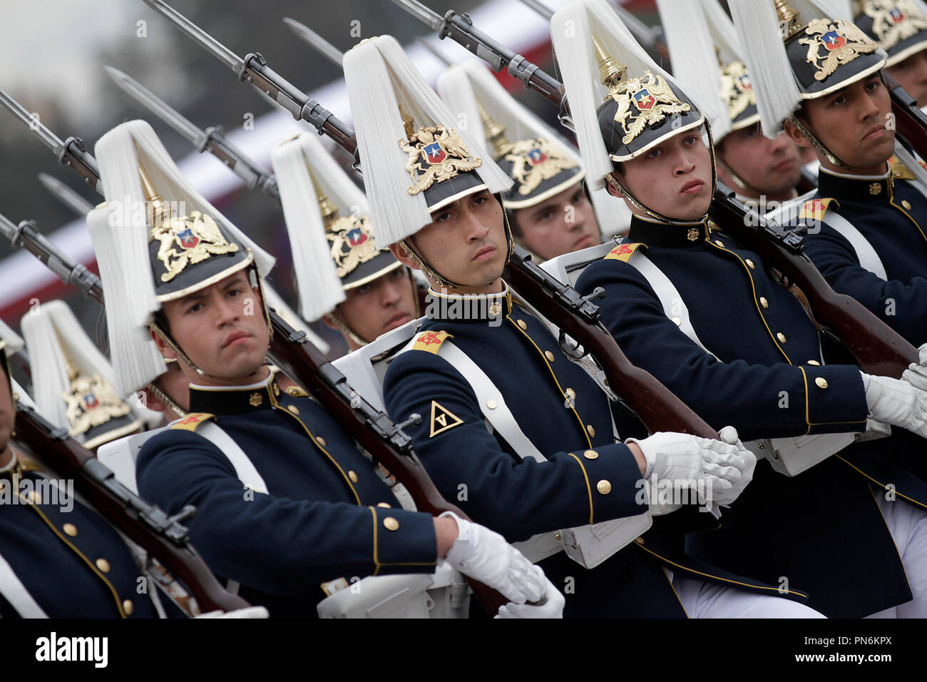 Soldiers in military parade santiago hi-res stock photography and ...