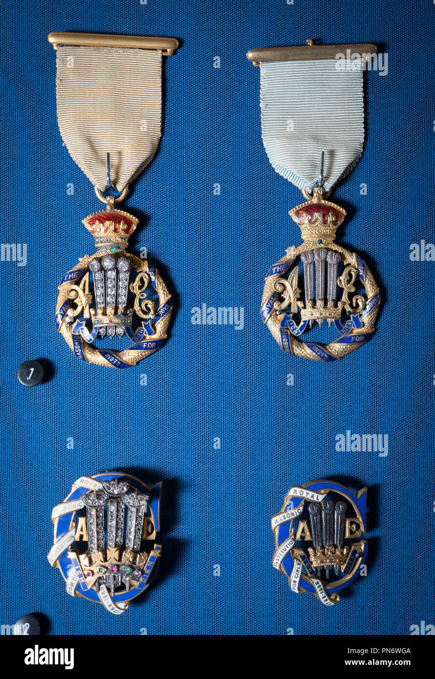 London, UK. 20th September 2018. Freemasons Medals made for members of ...