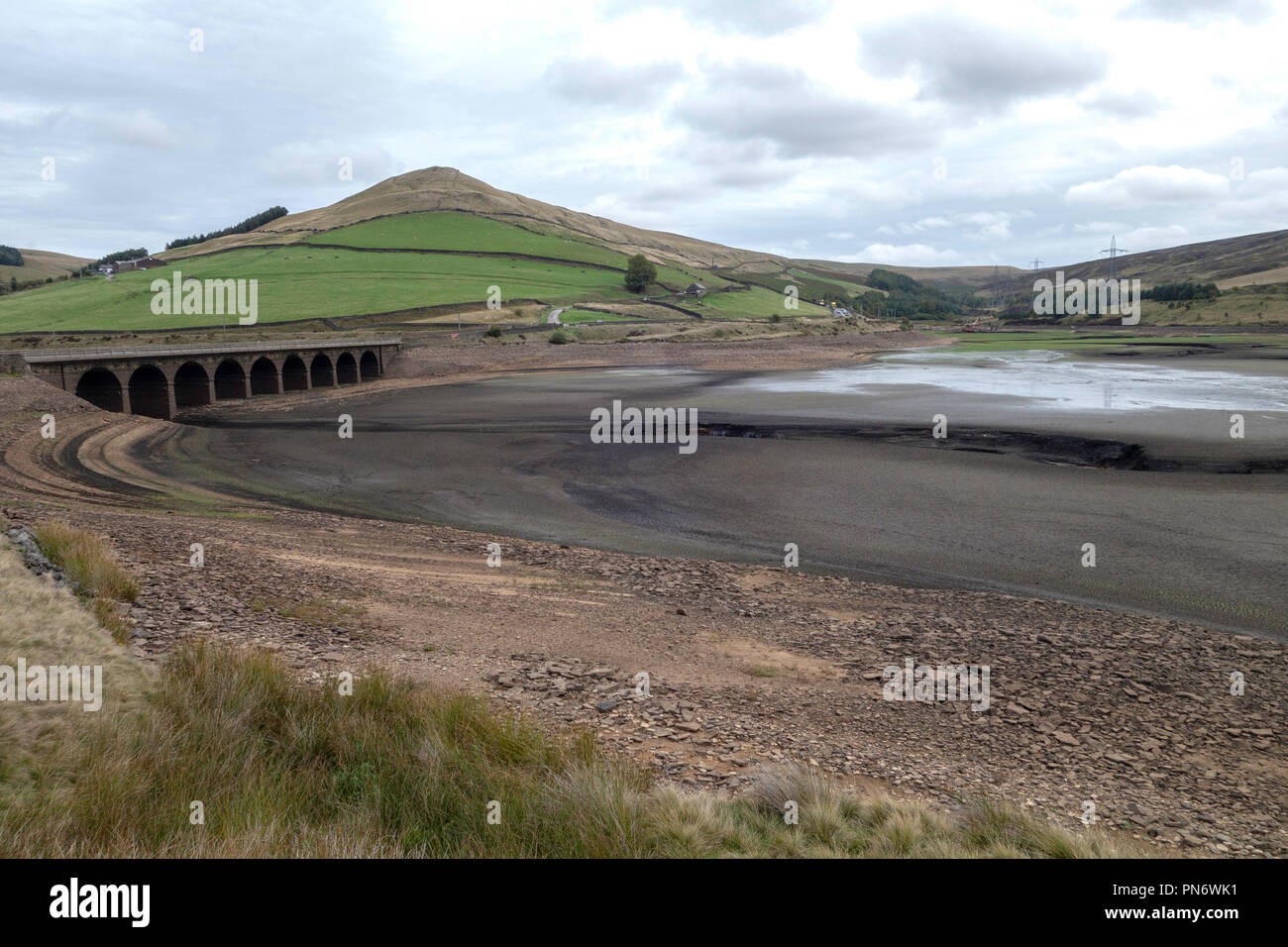 Woodhead reservoir in drought near Glossop, UK Stock Photo - Alamy