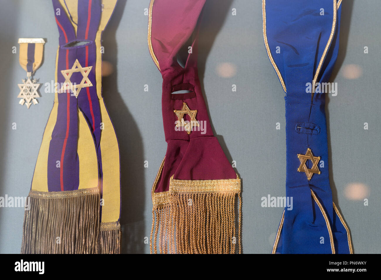 London, UK. 20th September 2018. Freemasons robes at the Museum of ...