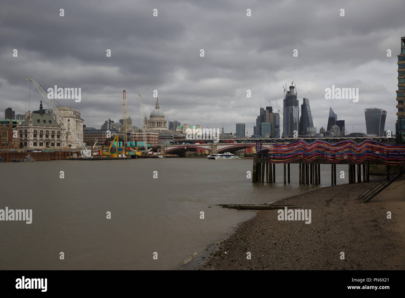 London,UK,20th September 2018,Windy with cloudy skies over Central ...