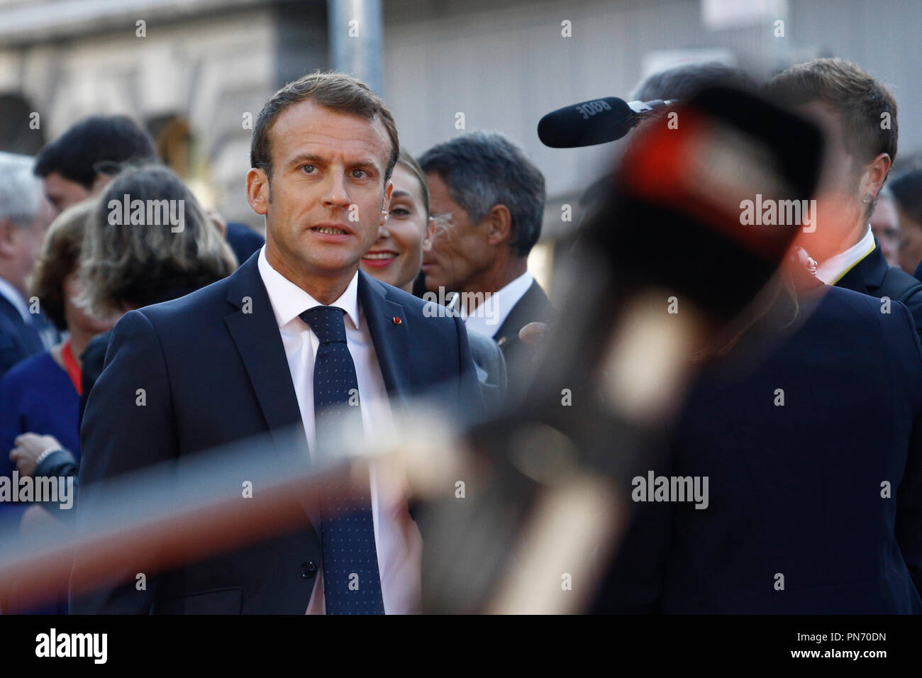 Salzburg, Austria 20th Sep. 2018. President of France, Emmanuel Macron ...