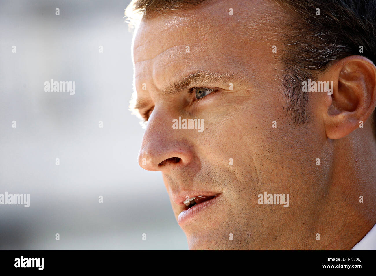 Salzburg, Austria 20th Sep. 2018. President of France, Emmanuel Macron ...