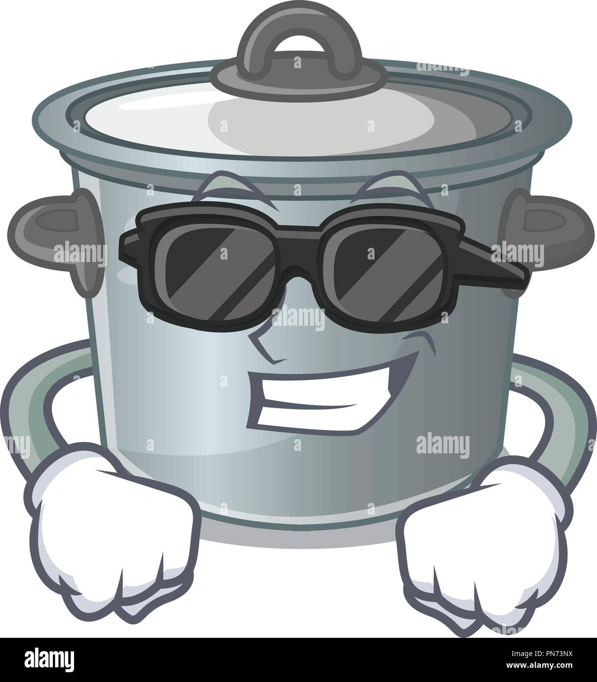 Super cool cartoon cookware stock pot in kitchen Stock Vector Image ...