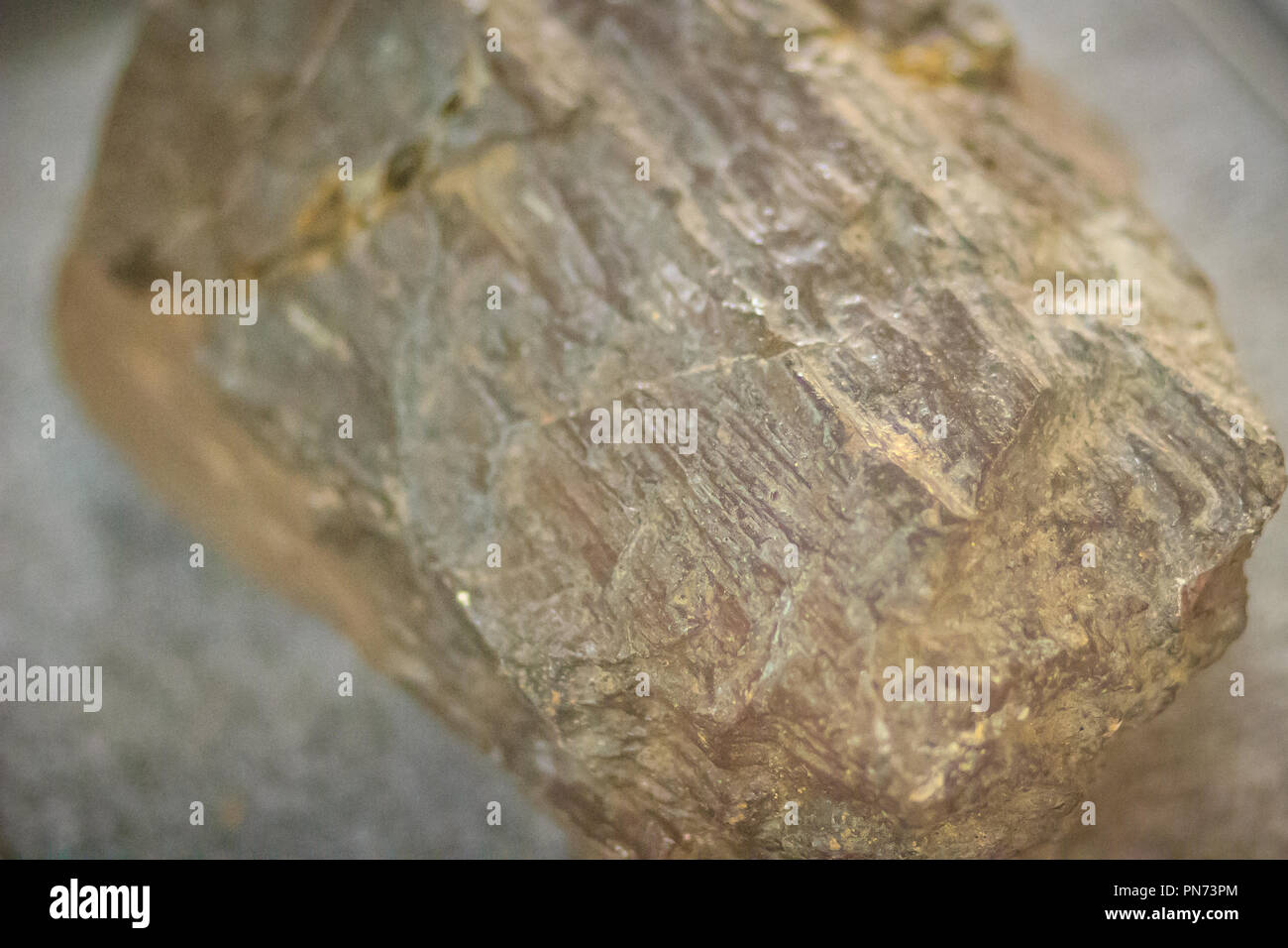 Lignite or brown coal specimen. Lignite is a soft brown combustible ...