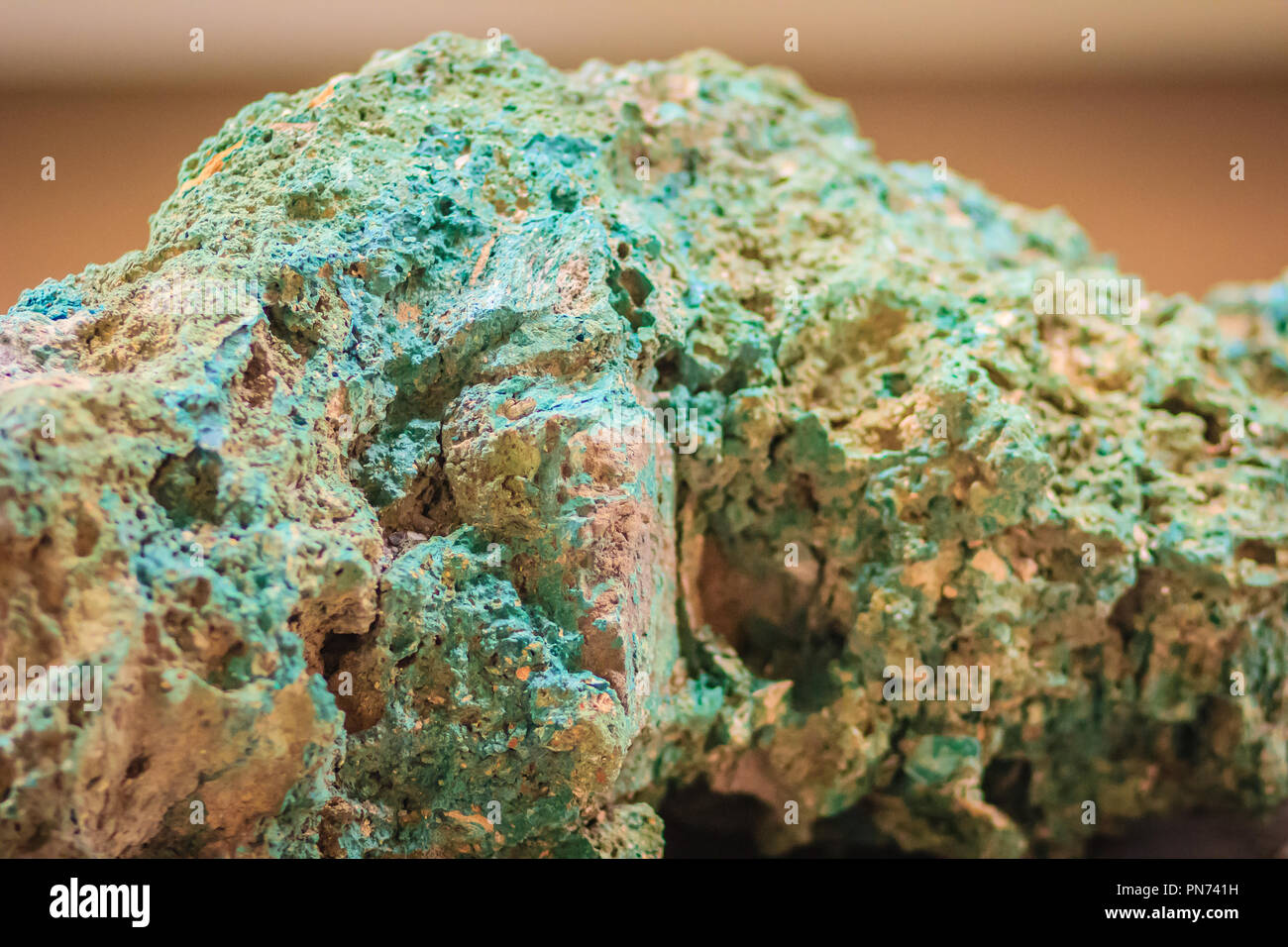 Raw specimen of Malachite stone from mining and quarrying industries ...