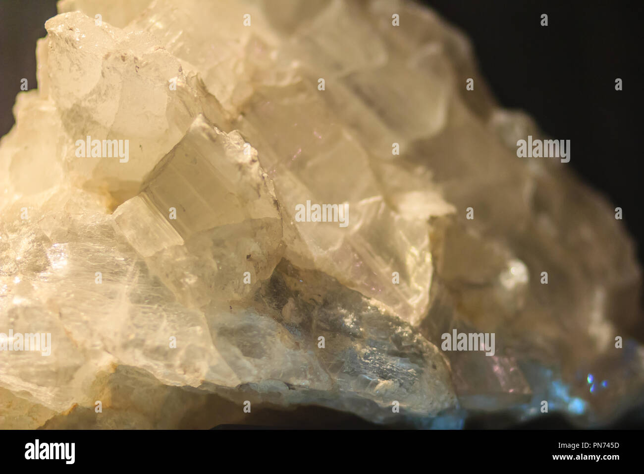 Gypsum lamellar habit or lamellar crystals of gypsum rock specimen from ...