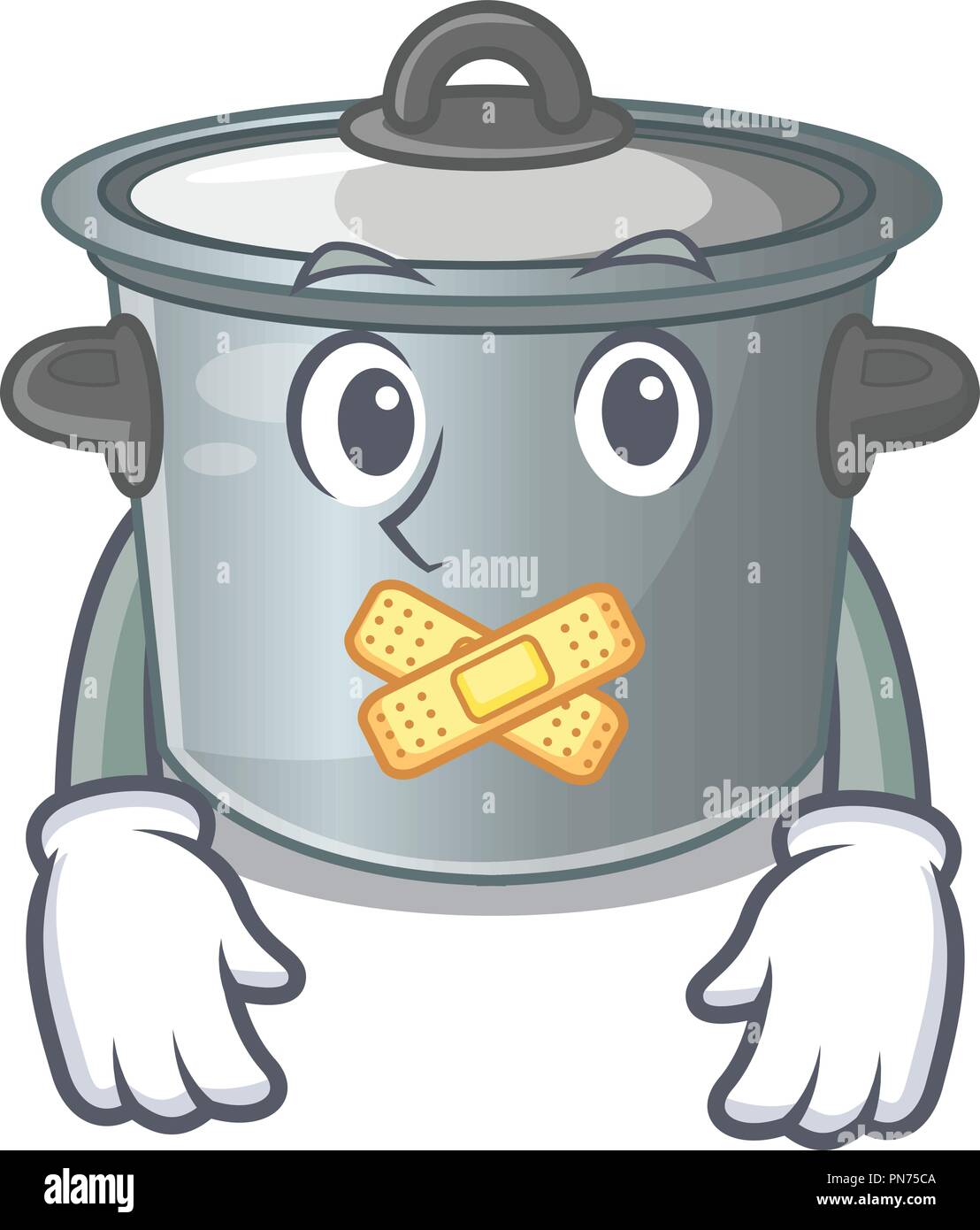 Silent cookware stock pot isolated on mascot Stock Vector Image & Art ...