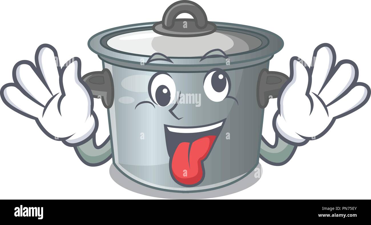 Crazy cookware stock pot isolated on mascot Stock Vector Image & Art ...