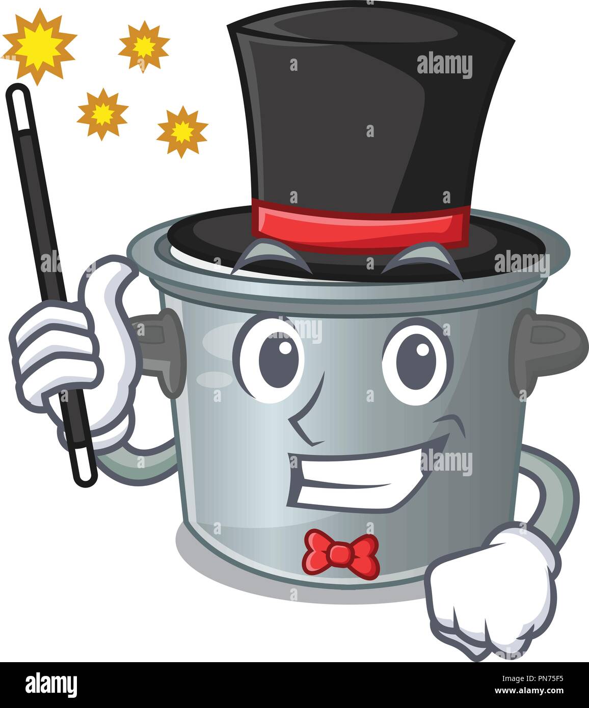 Magician cookware stock pot isolated on mascot Stock Vector Image & Art ...