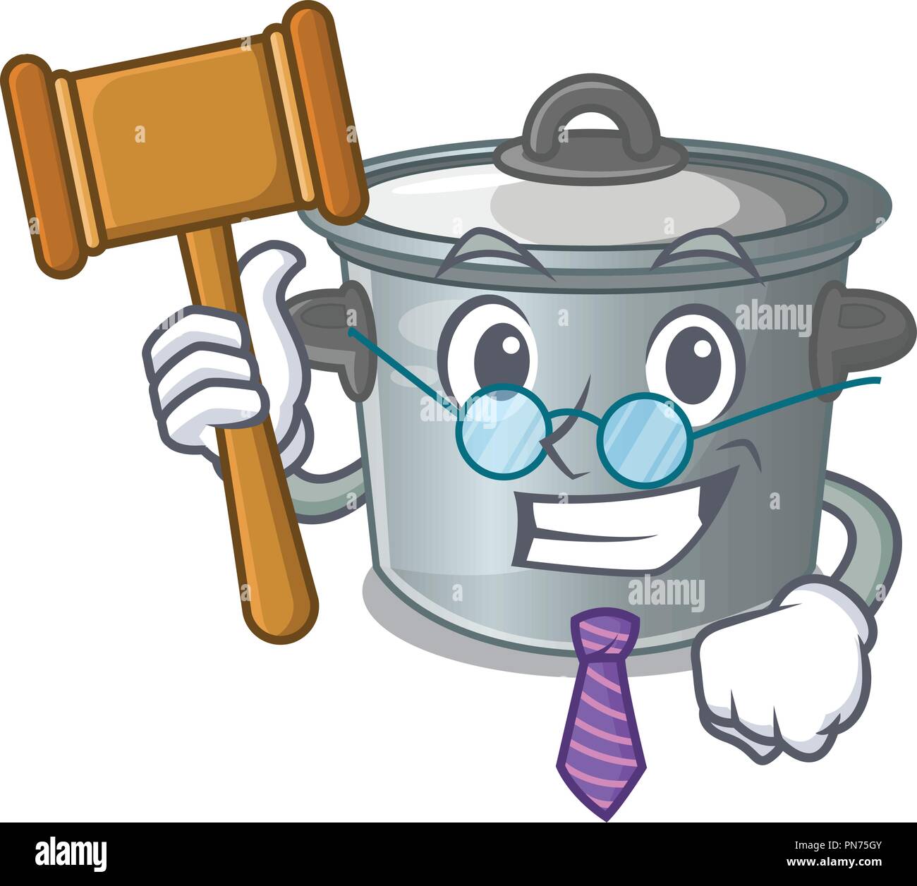 Judge cookware stock pot isolated on mascot Stock Vector Image & Art ...