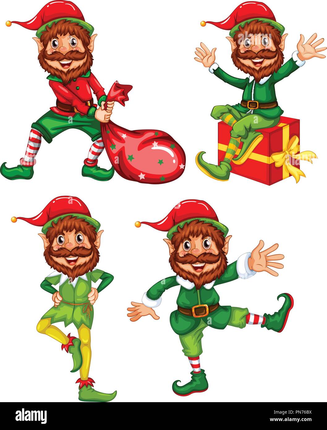 A set of christmas elf illustration Stock Vector Image & Art - Alamy
