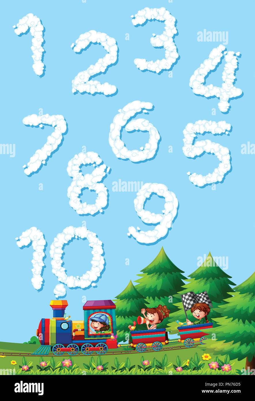 Font of cloud number on sky illustration Stock Vector Image & Art - Alamy