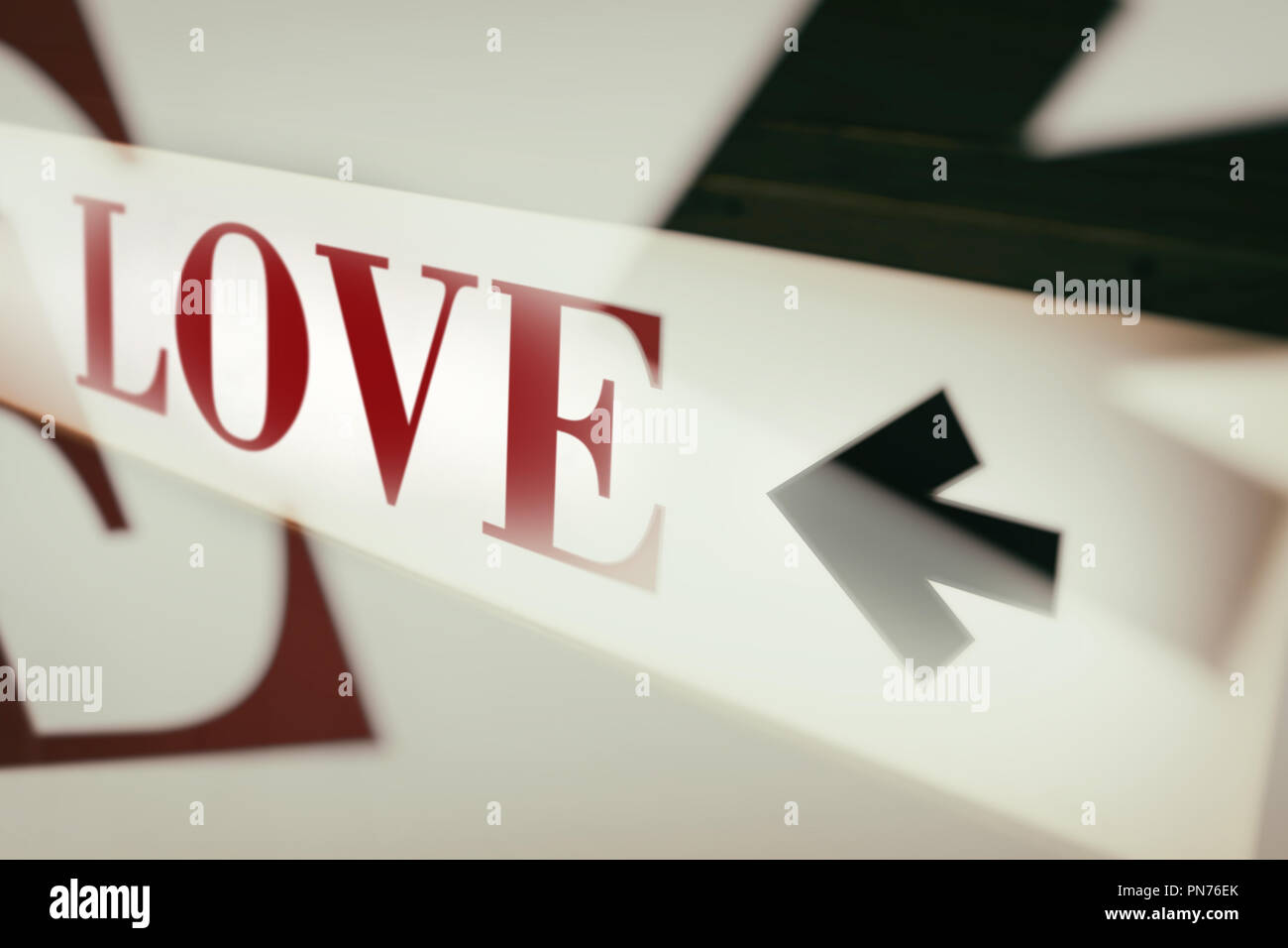 Red white arrow sign word hi-res stock photography and images - Alamy