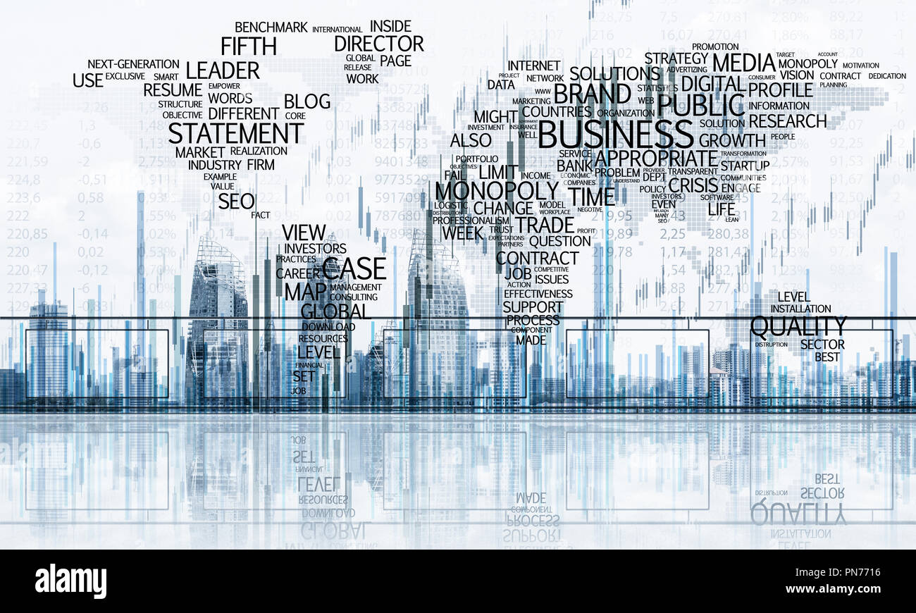 Concept of global communication and networking with world map ov Stock ...