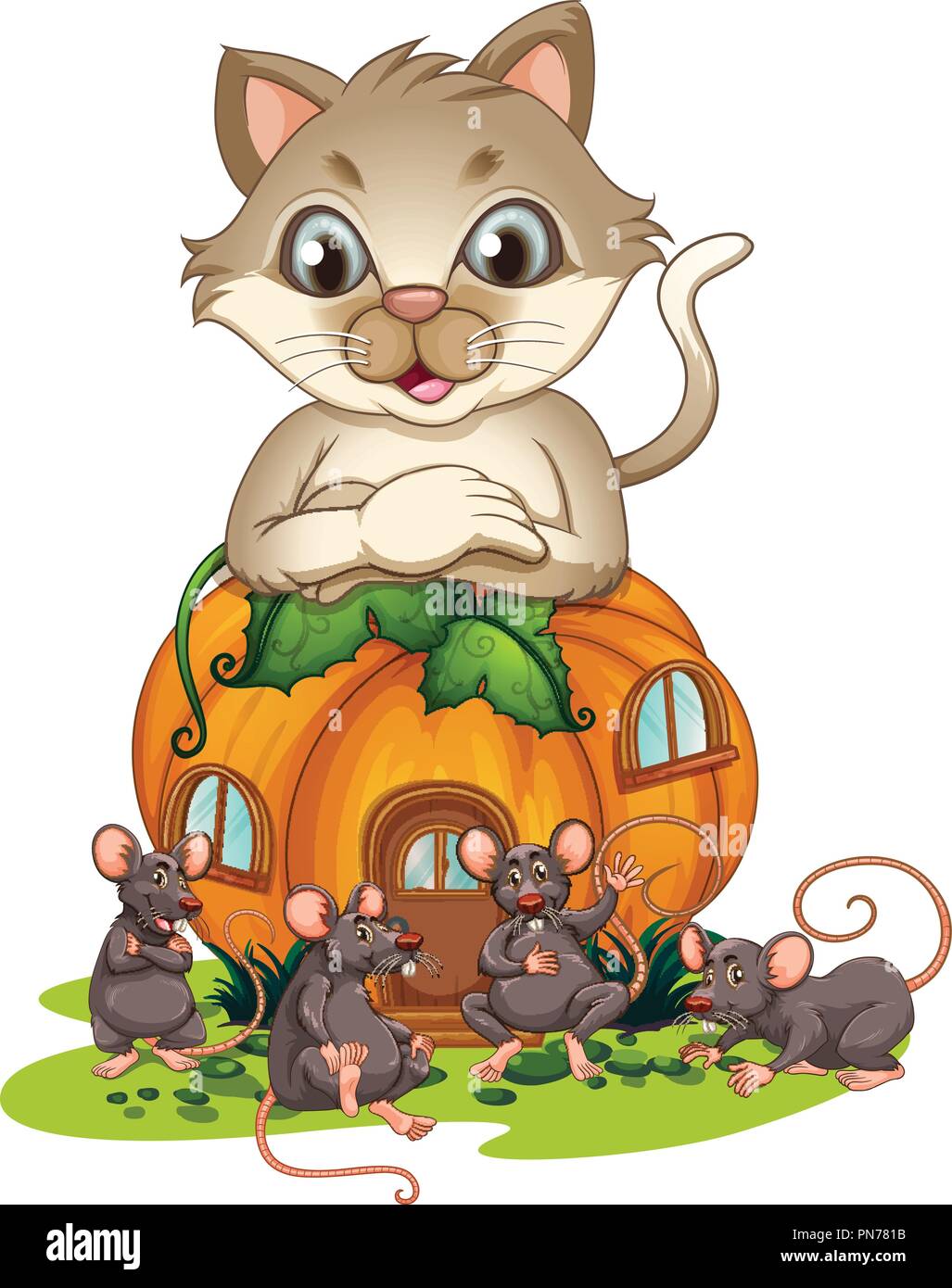 A cat looking at mouse illustration Stock Vector Image & Art - Alamy