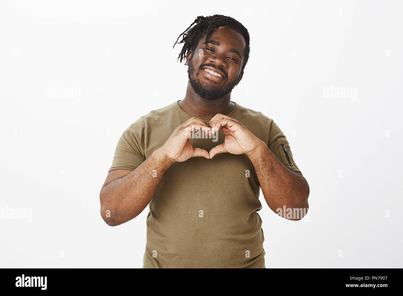 Fat man love heart hi-res stock photography and images - Alamy