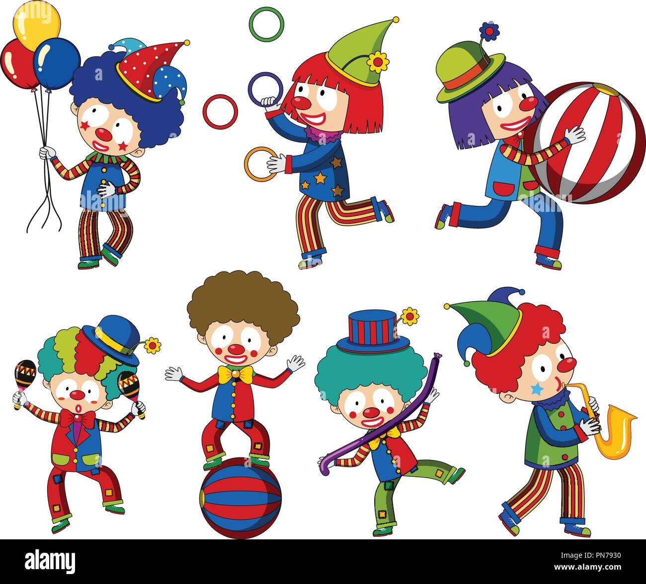 A set of circus clown illustration Stock Vector Image & Art - Alamy
