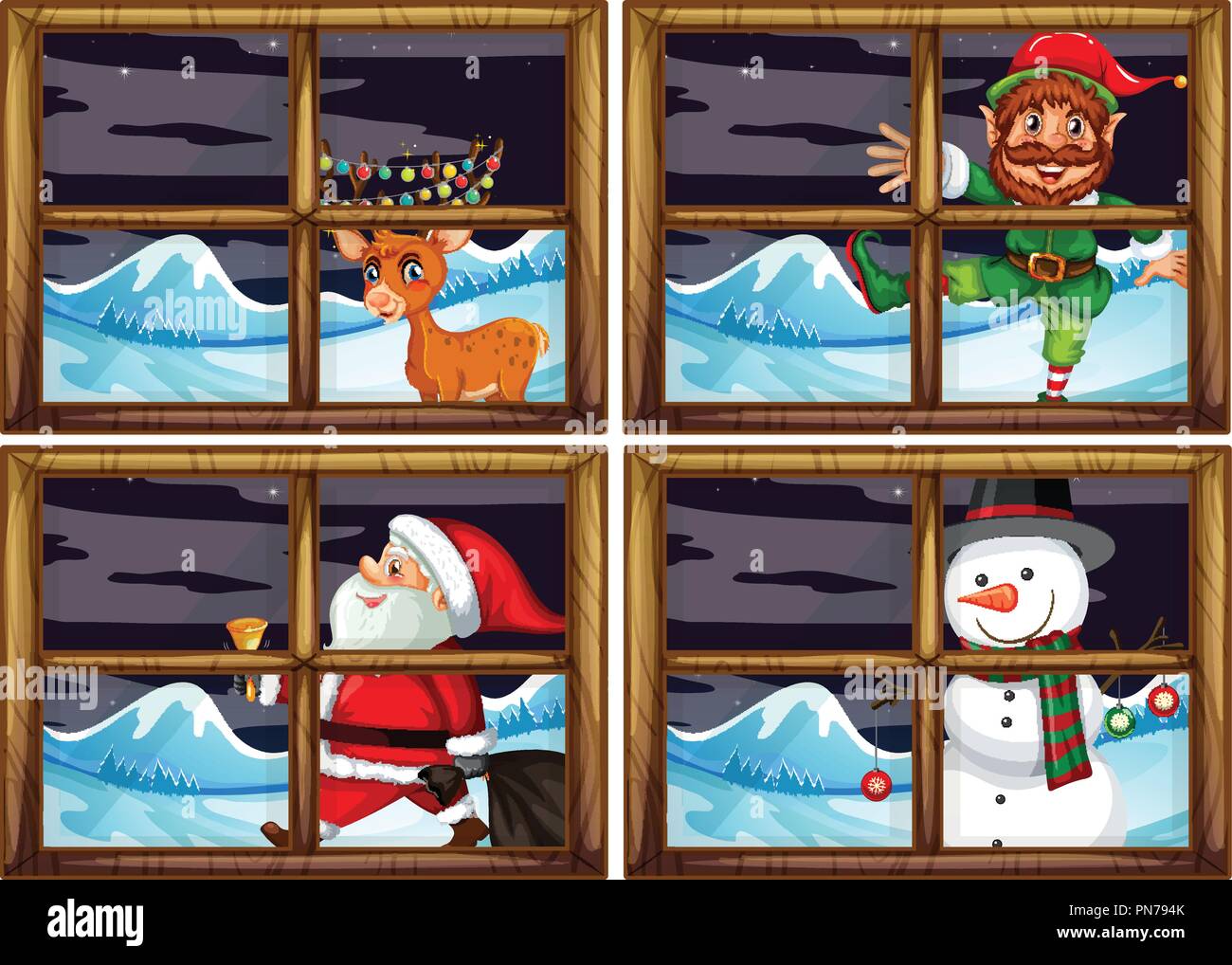 Snow window frame Stock Vector Images - Alamy