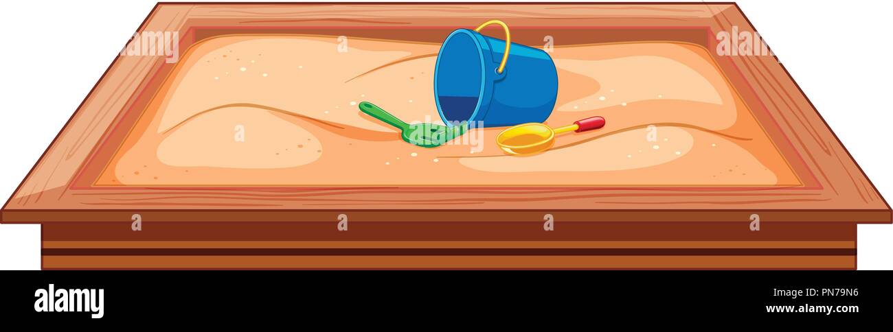 large sand pit plaground equipment illustration Stock Vector Image ...