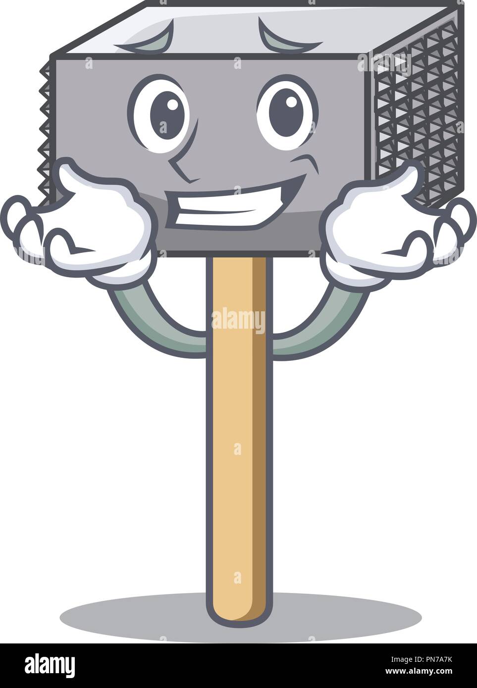 Grinning hammer cartoon for tenderizer the meat Stock Vector Image ...