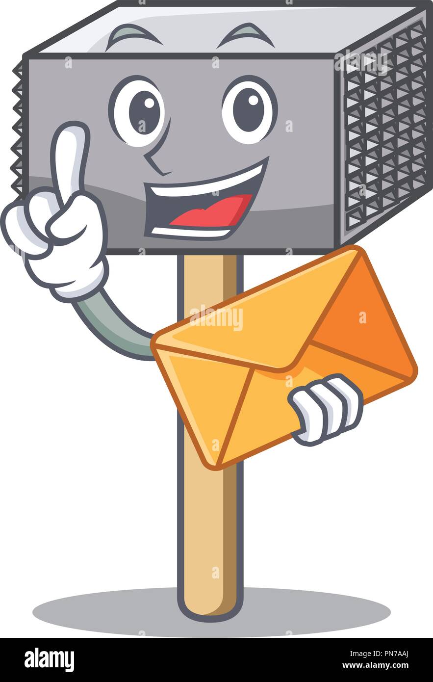 With envelope hammer cartoon for tenderizer the meat Stock Vector Image ...