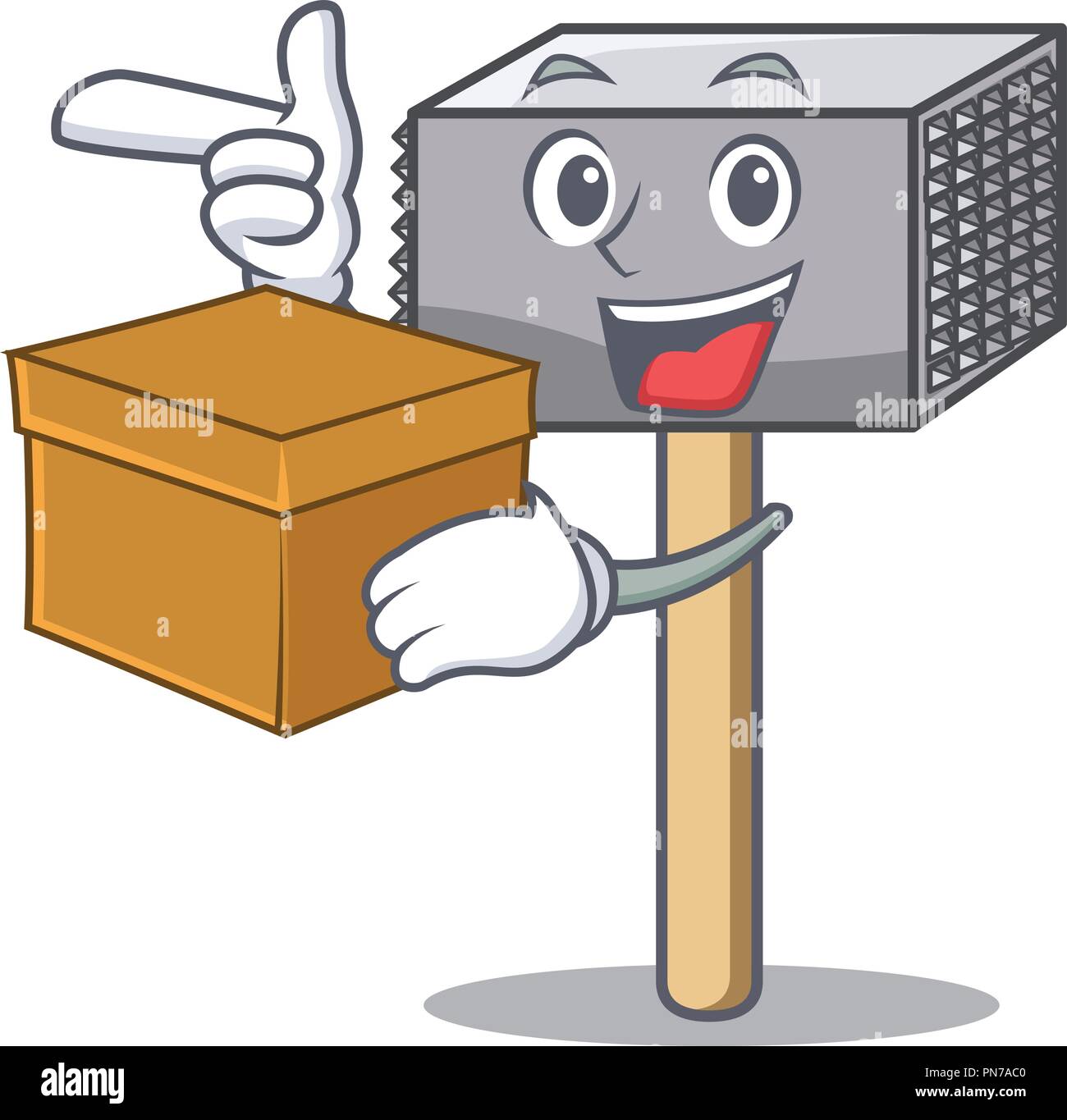 With box hammer cartoon for tenderizer the meat Stock Vector Image ...