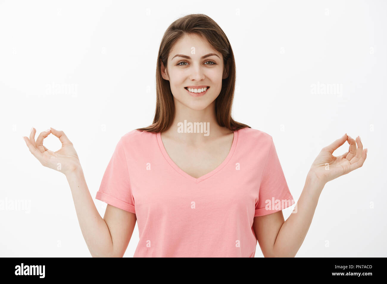 Stop for minute and calm down. Emotions, lifestyle and yoga concept ...