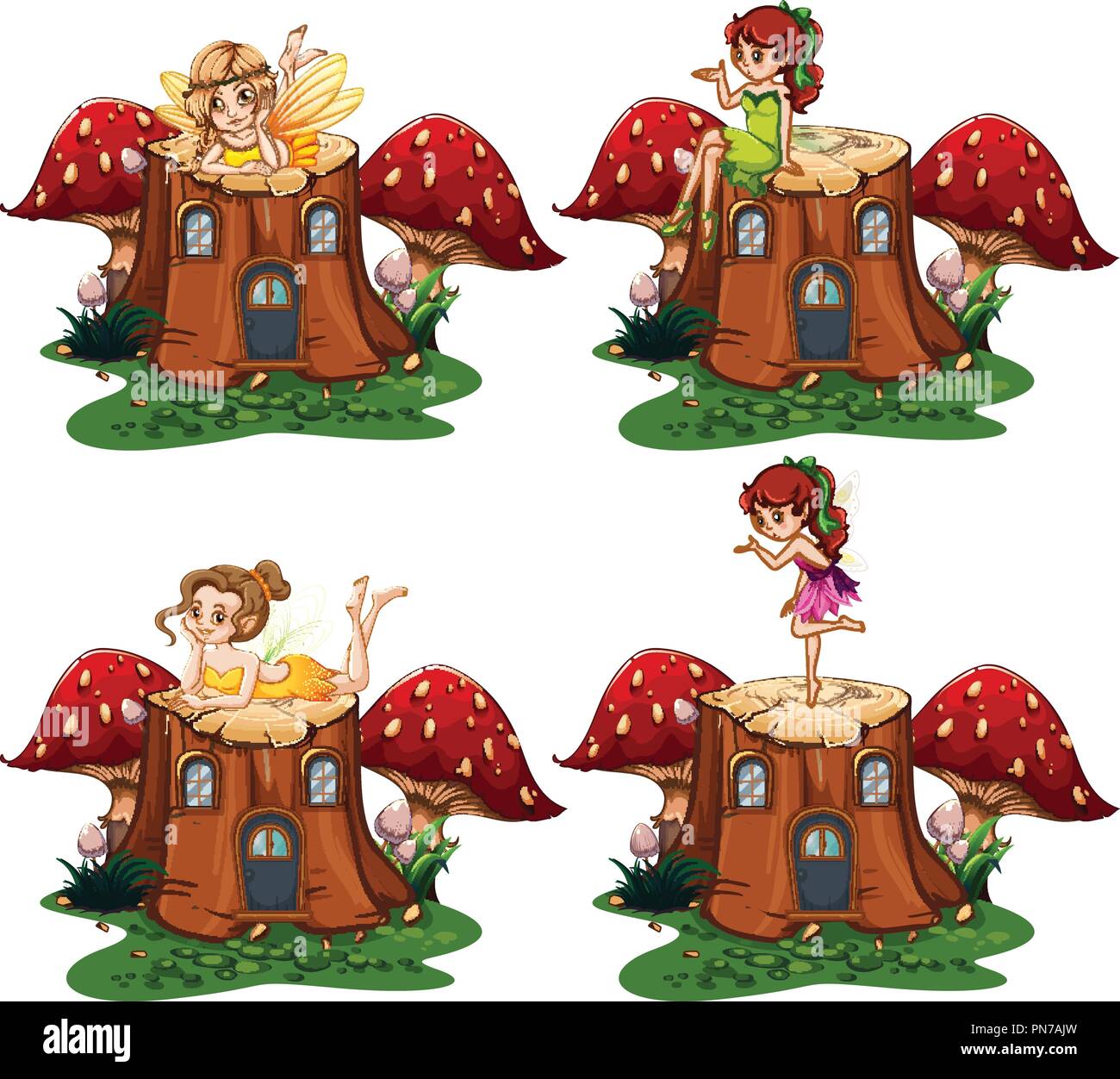 Angel on tree Stock Vector Images - Alamy