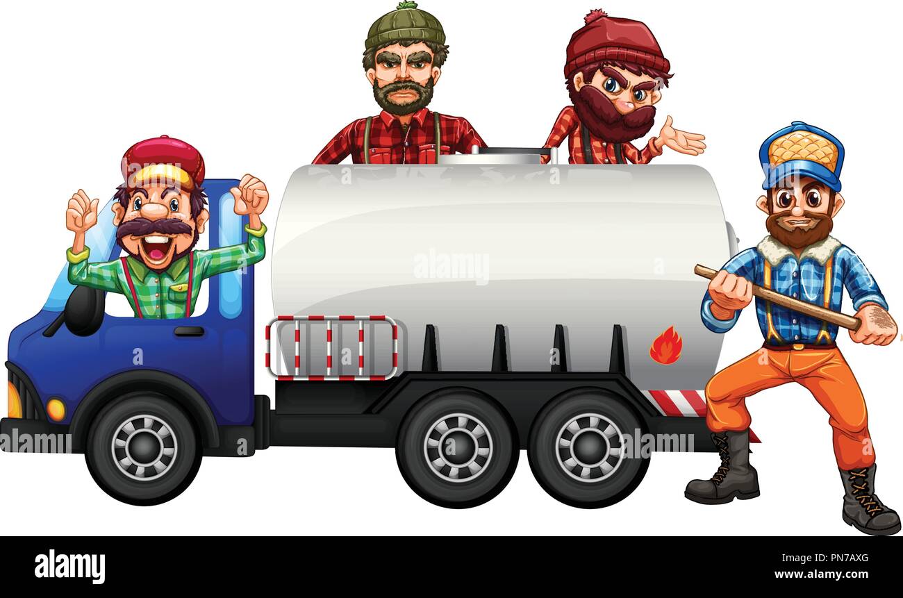 Tanker truck driver on white background illustration Stock Vector Image ...