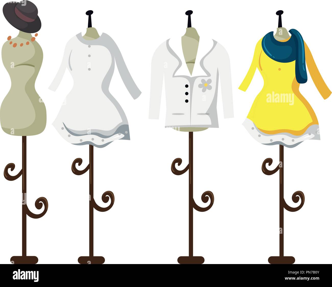 Female tailor dummy on white background illustration Stock Vector Image ...