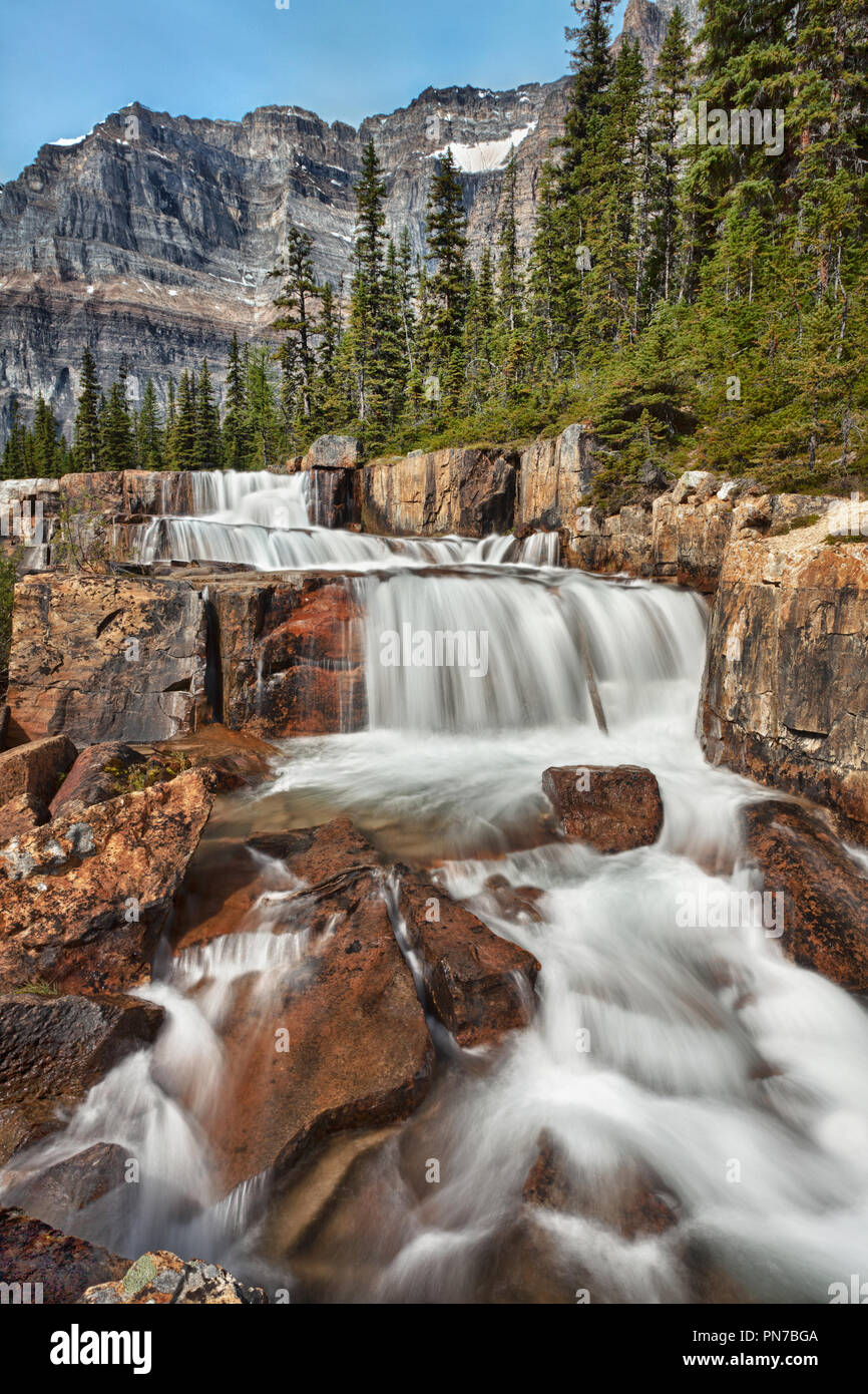 Giant Steps Waterfall, Banff National Park, Alberta, Canada with long ...