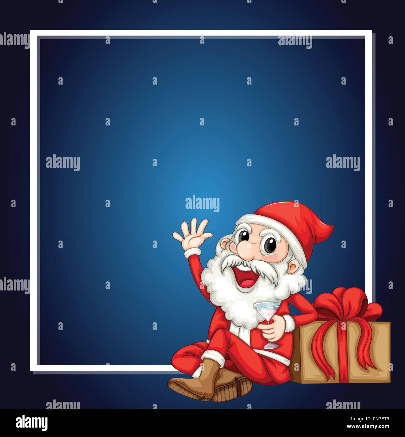 A cute santa claus frame illustration Stock Vector Image & Art - Alamy