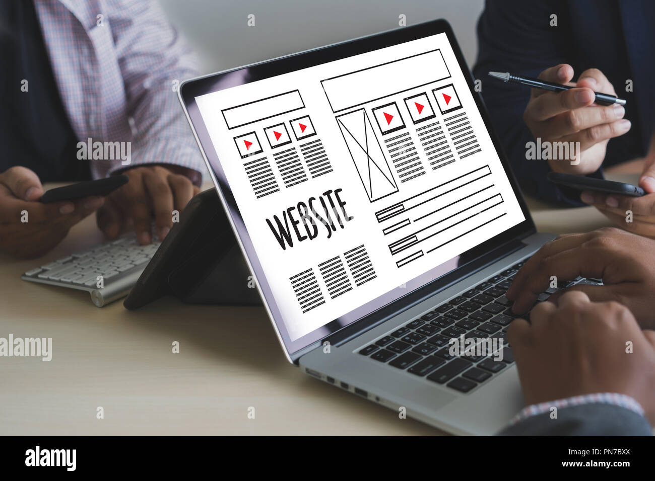Web Design layout sketch drawing Software Media WWW and Graphic Layout ...