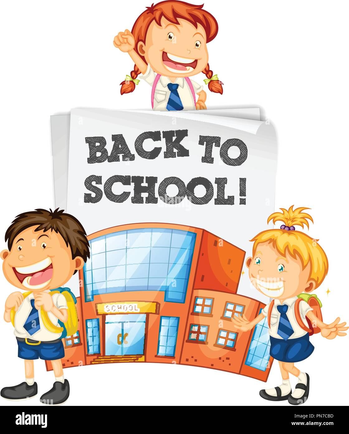 Students back to school template illustration Stock Vector Image & Art ...