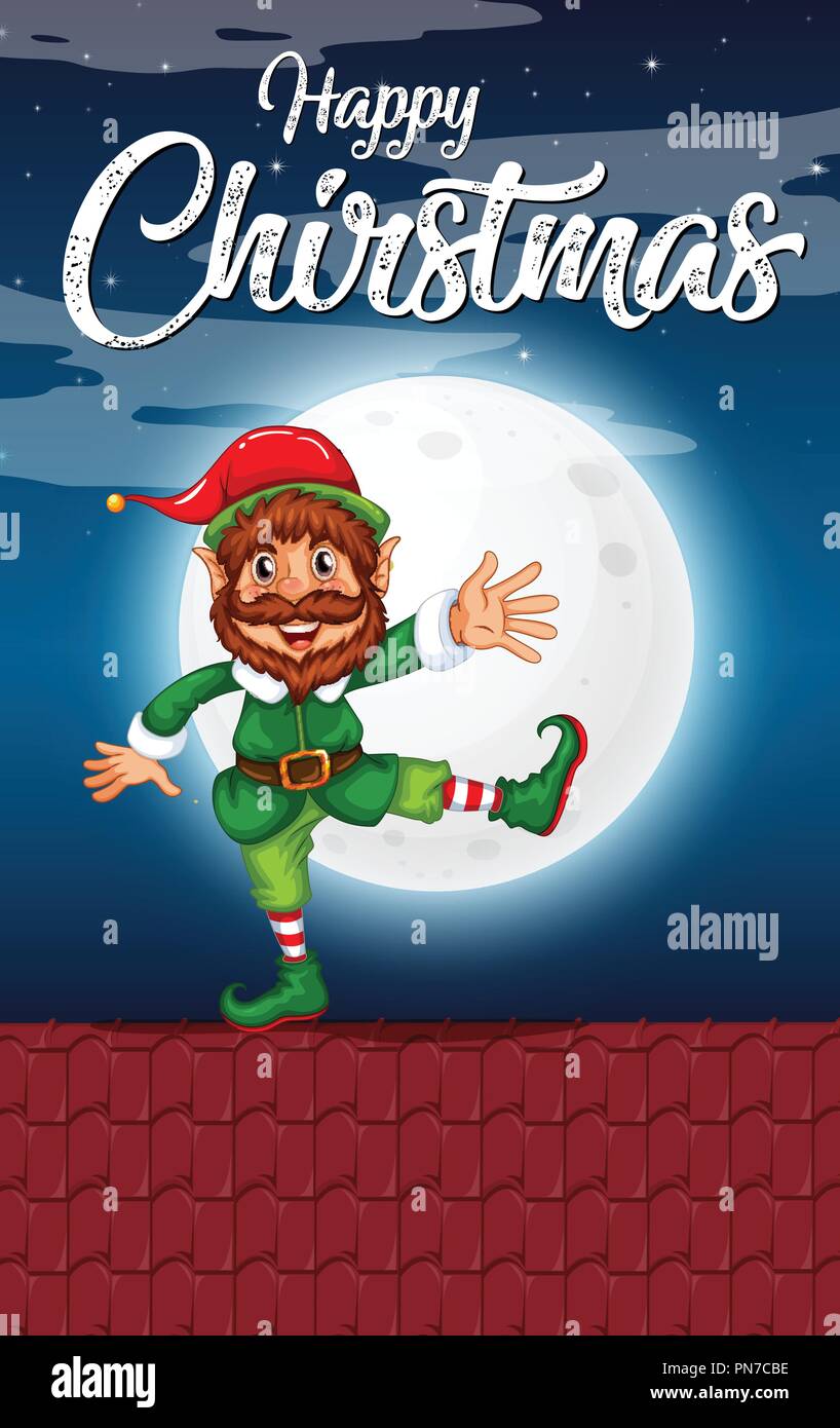 Happy christmas elf concept illustration Stock Vector Image & Art - Alamy