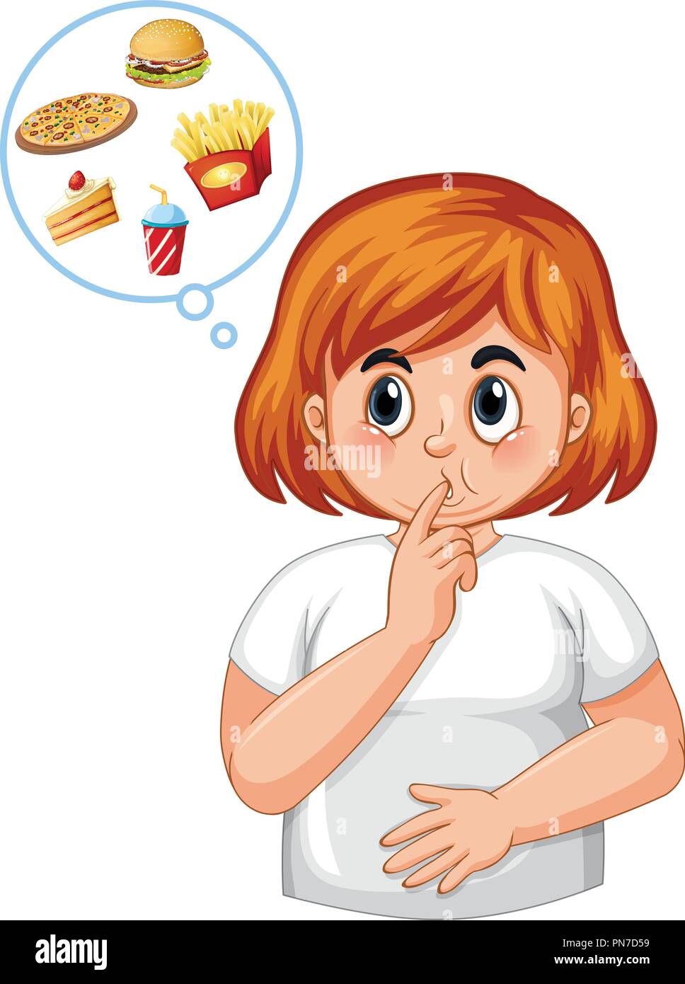 Diabetic girl feel hungry illustration Stock Vector Image & Art - Alamy