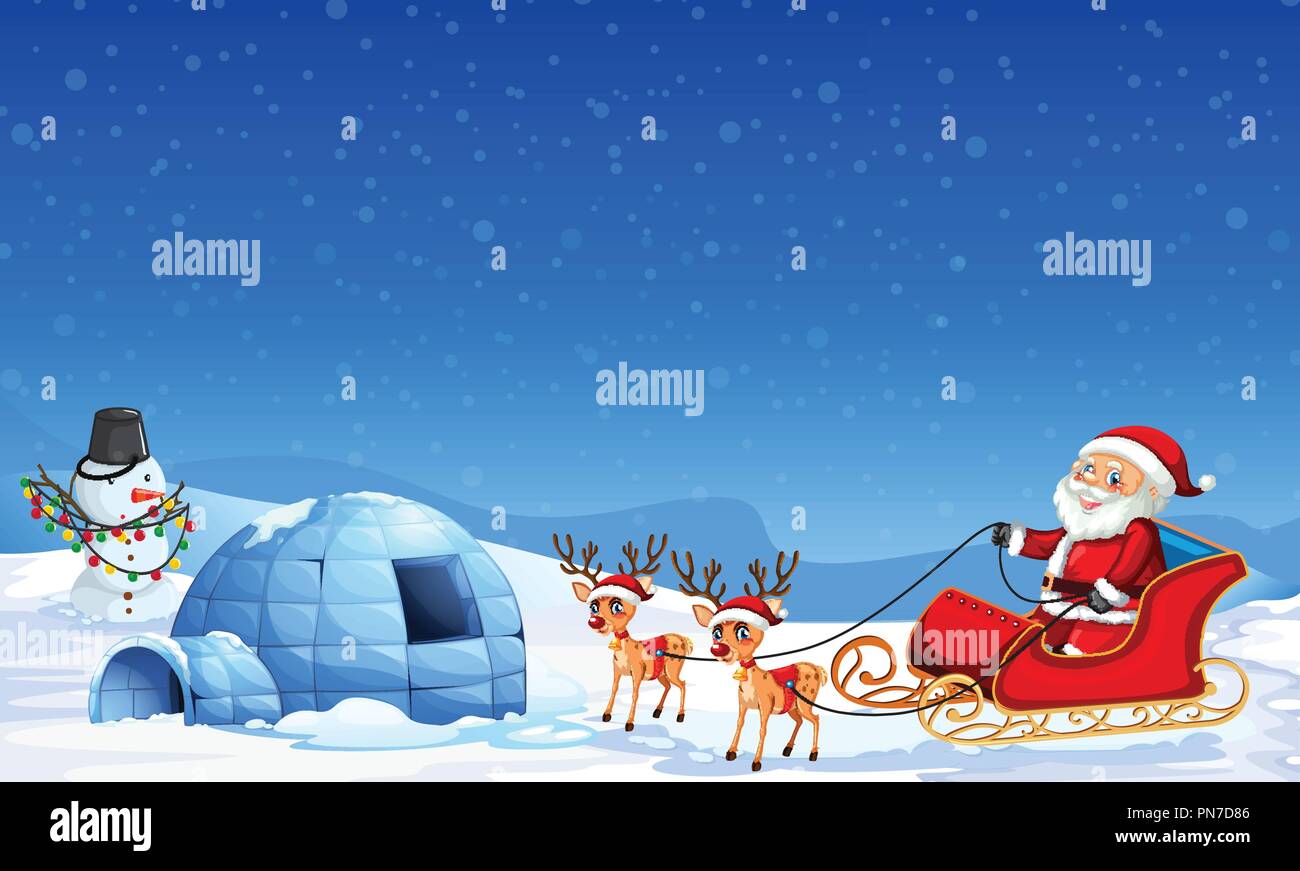 Santa claus in winter background illustration Stock Vector Image & Art ...