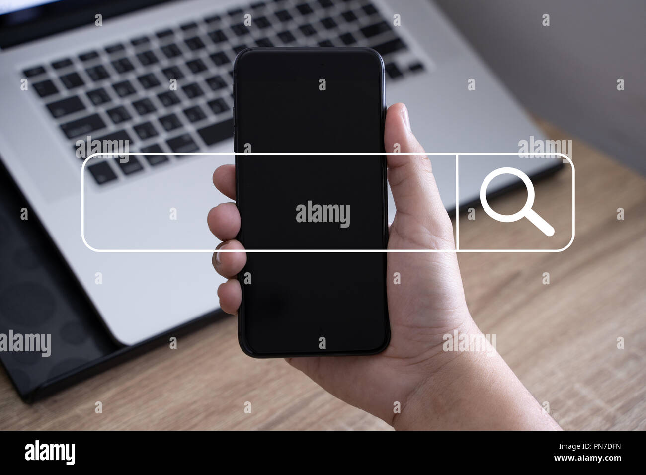 businessman using Searching Browsing Internet internet of things (IoT ...