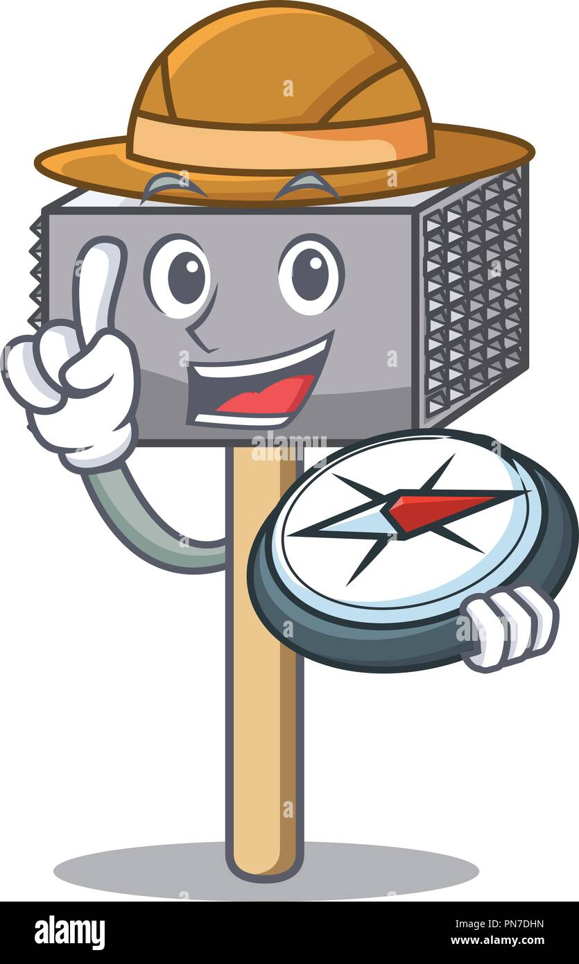 Explorer wooden meat hammer cartoon for kitchen utensil Stock Vector ...